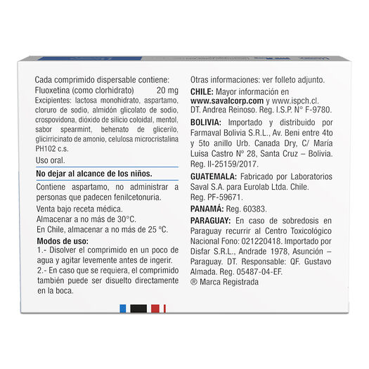 ACTAN CD Fluoxetina 20 mg 30 comprimidos | Farmacias Ahumada