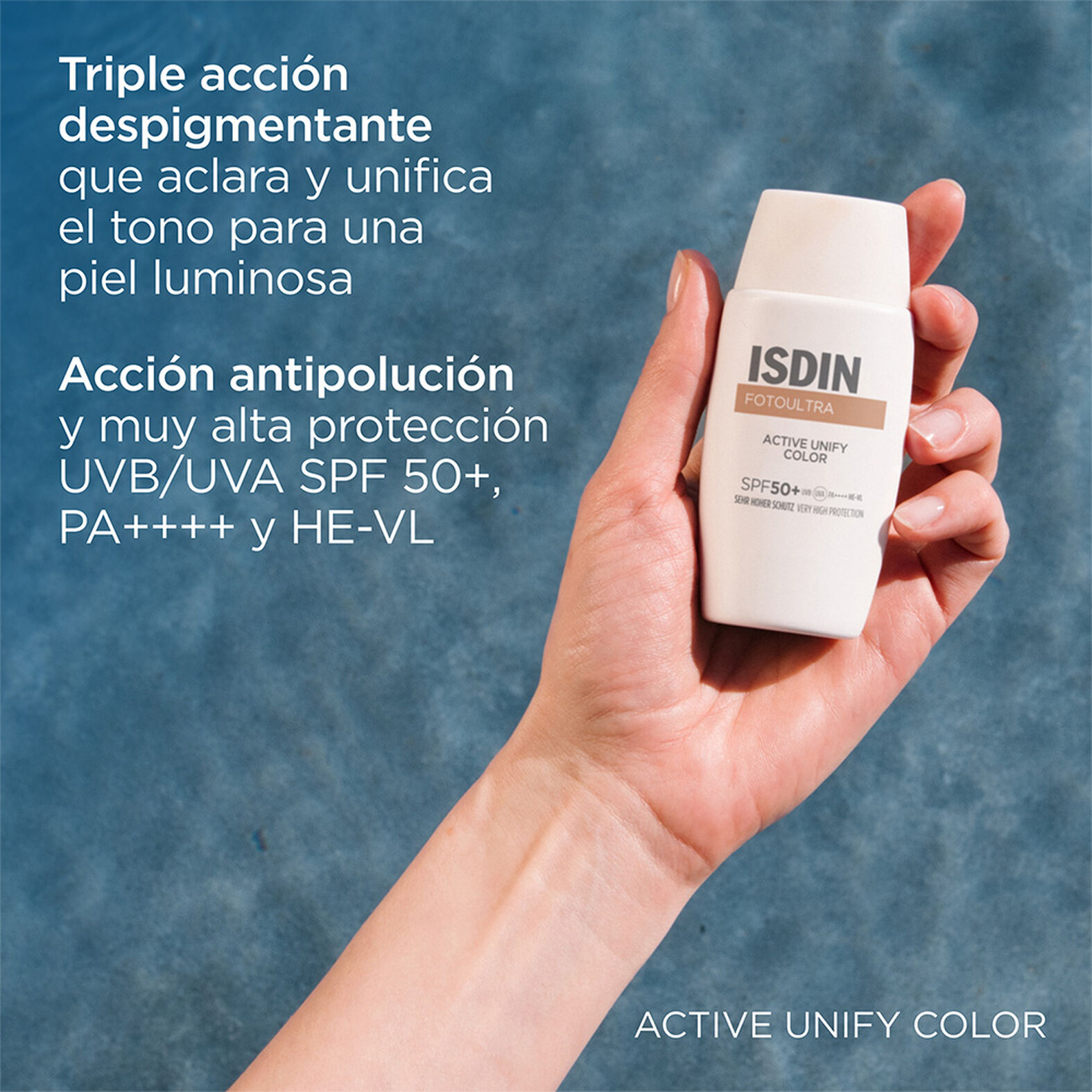 Protector Solar Isdin Active unify Color FPS 50+ 50 mL | Farmacias Ahumada