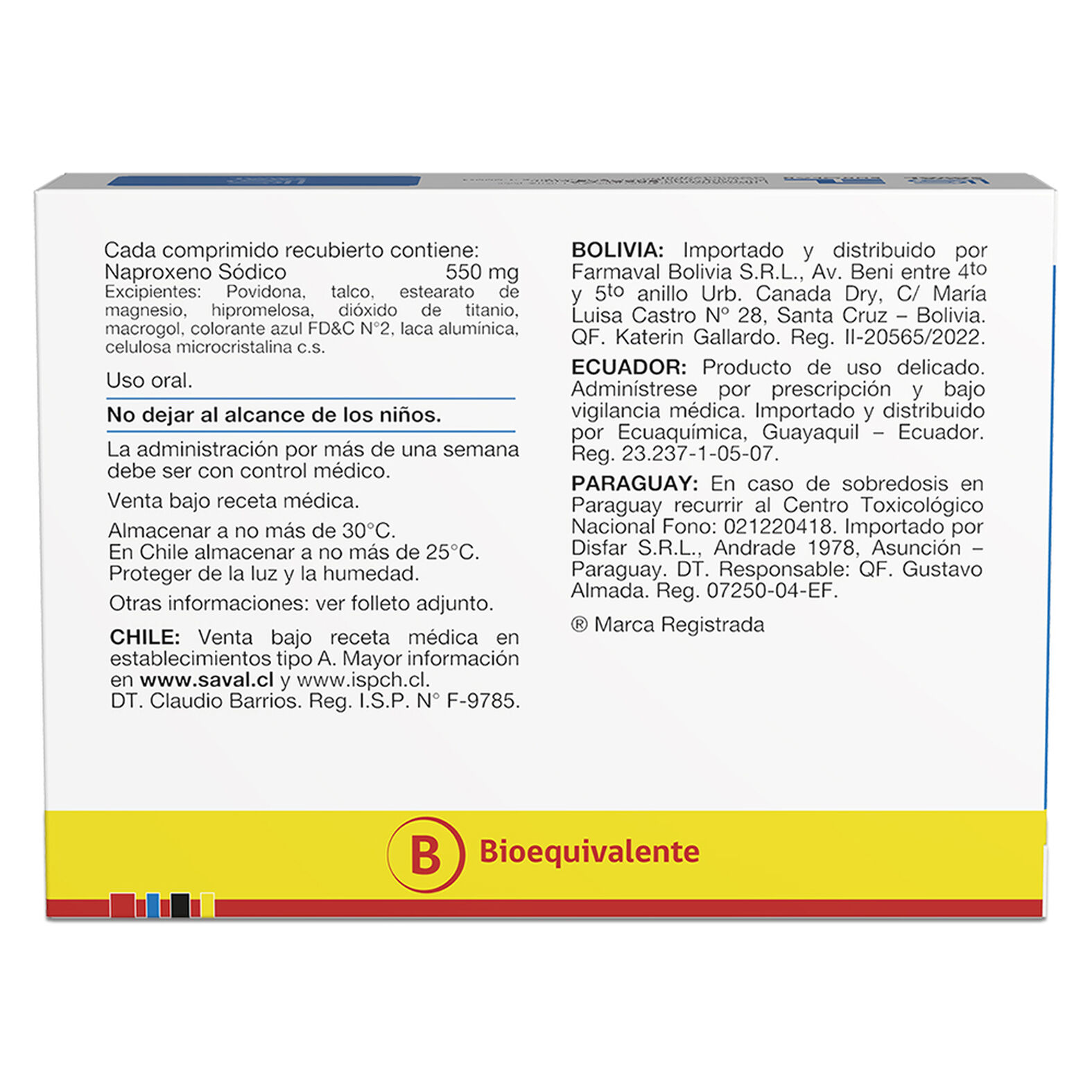 EUROGESIC FORTE 550 mg – 10 Comprimidos Recubiertos | Saval Bioequivalente