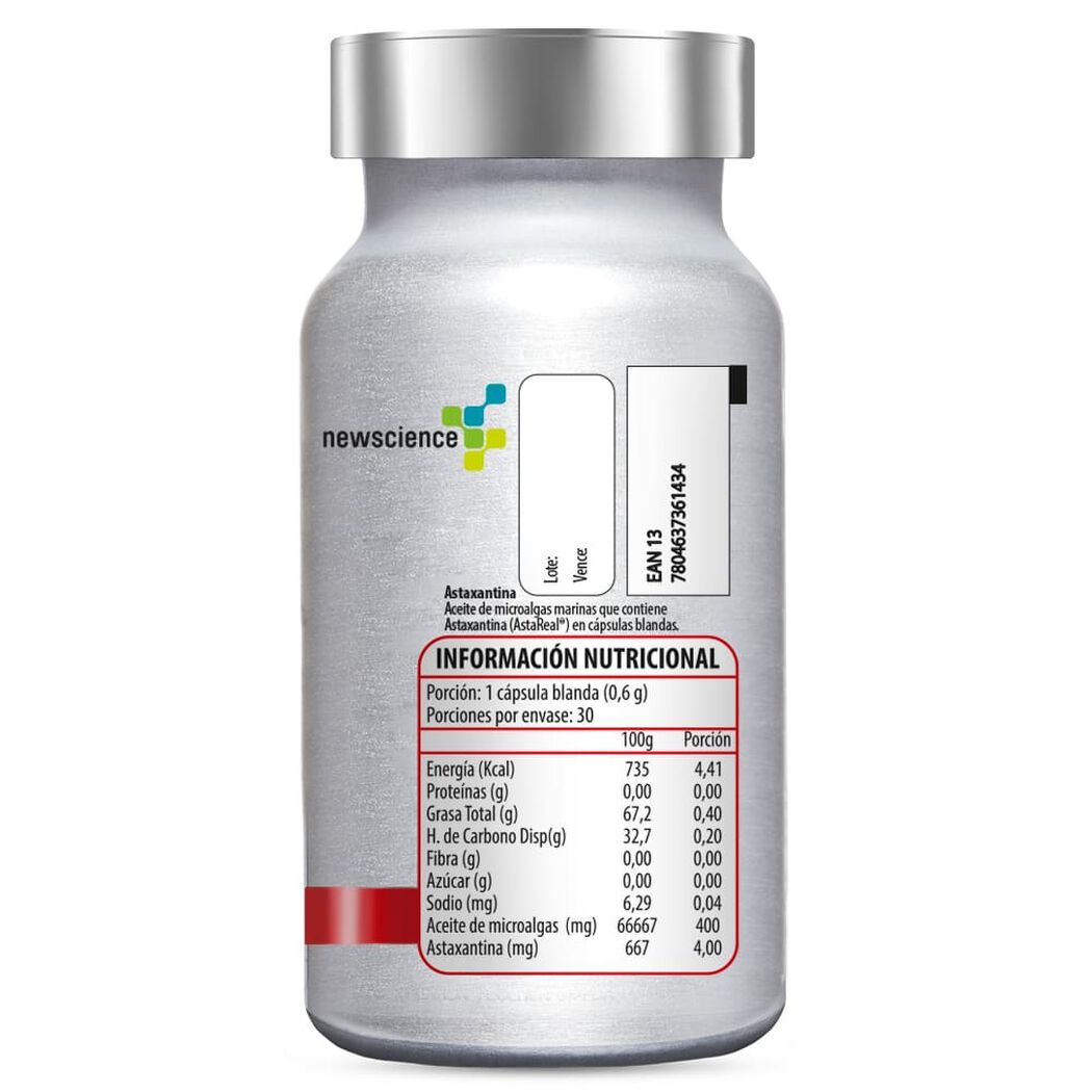 AstaMax Astaxantina 4mg AstaReal 30 Cápsulas Blandas
