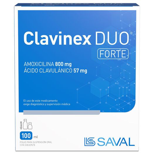 Clavinex Duo Forte 800 mg/57 mg/5 ml x 100 ml Polvo para Suspensión ...