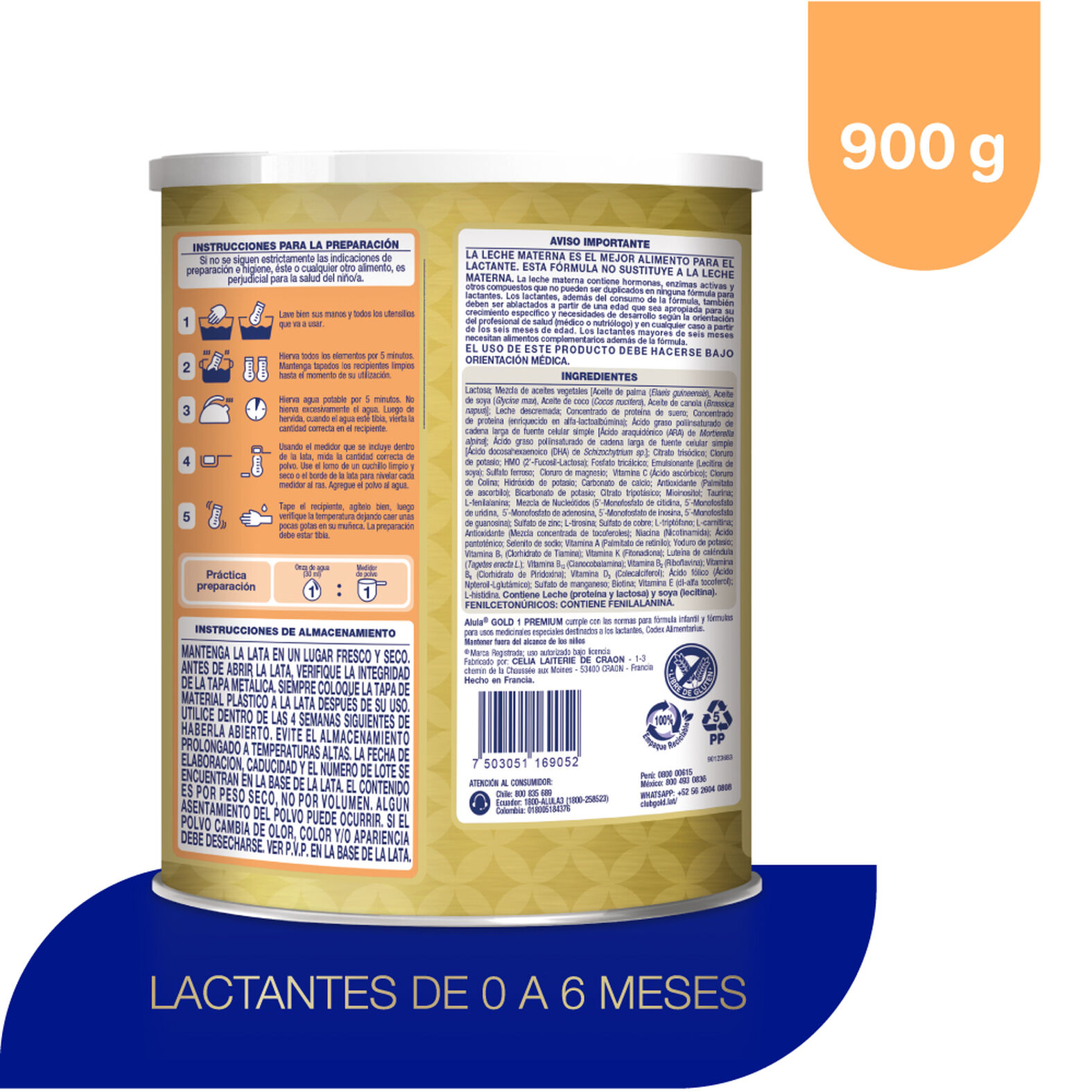 Fórmula Infantil S-26 Alula Gold 900 g | Farmacias Ahumada