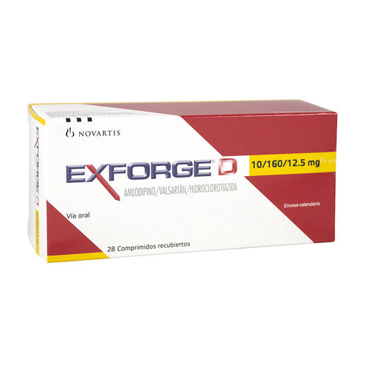 Exforge-D 10 mg/160 mg/12.5 mg x 28 Comprimidos Recubiertos | Farmacias Ahumada