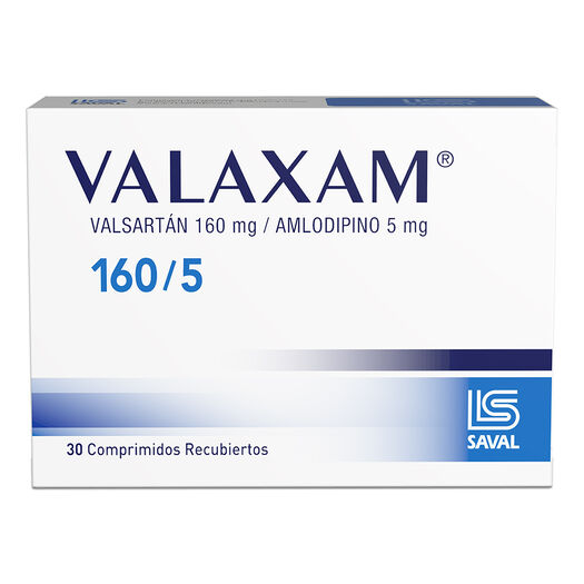 Valaxam 160 mg/5 mg x 30 Comprimidos Recubiertos | Farmacias Ahumada