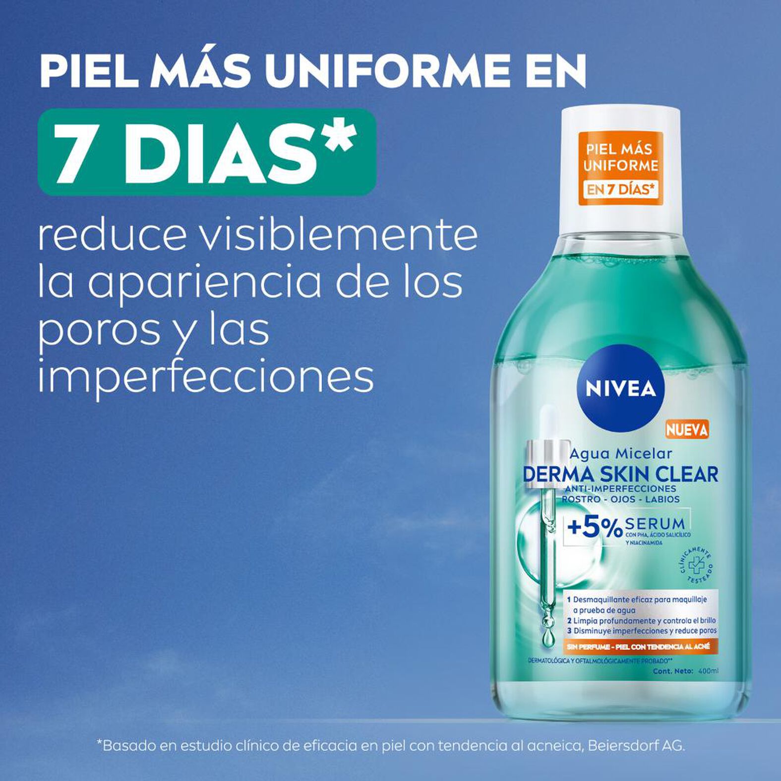Agua Micelar Nivea Face Cleans Skinclear 400 mL | Farmacias Ahumada
