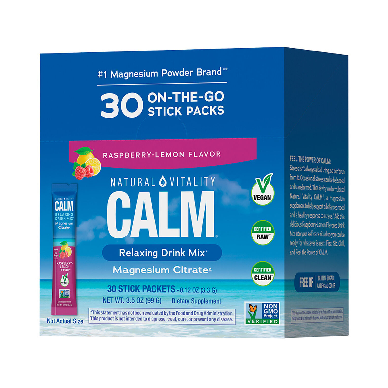Natural Vitality Calm Sachet Magnesio Frambuesa Limón 3g