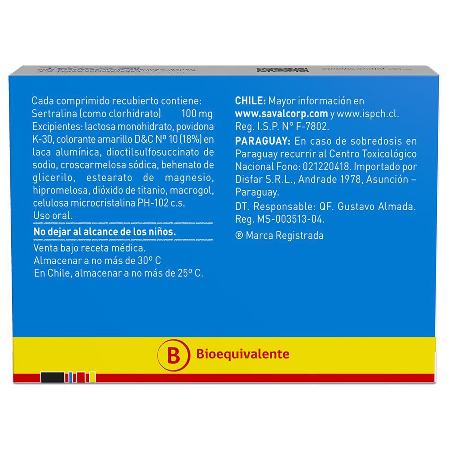 DEPRAX Sertralina 100 mg 30 Comprimidos Recubiertos | Farmacias Ahumada