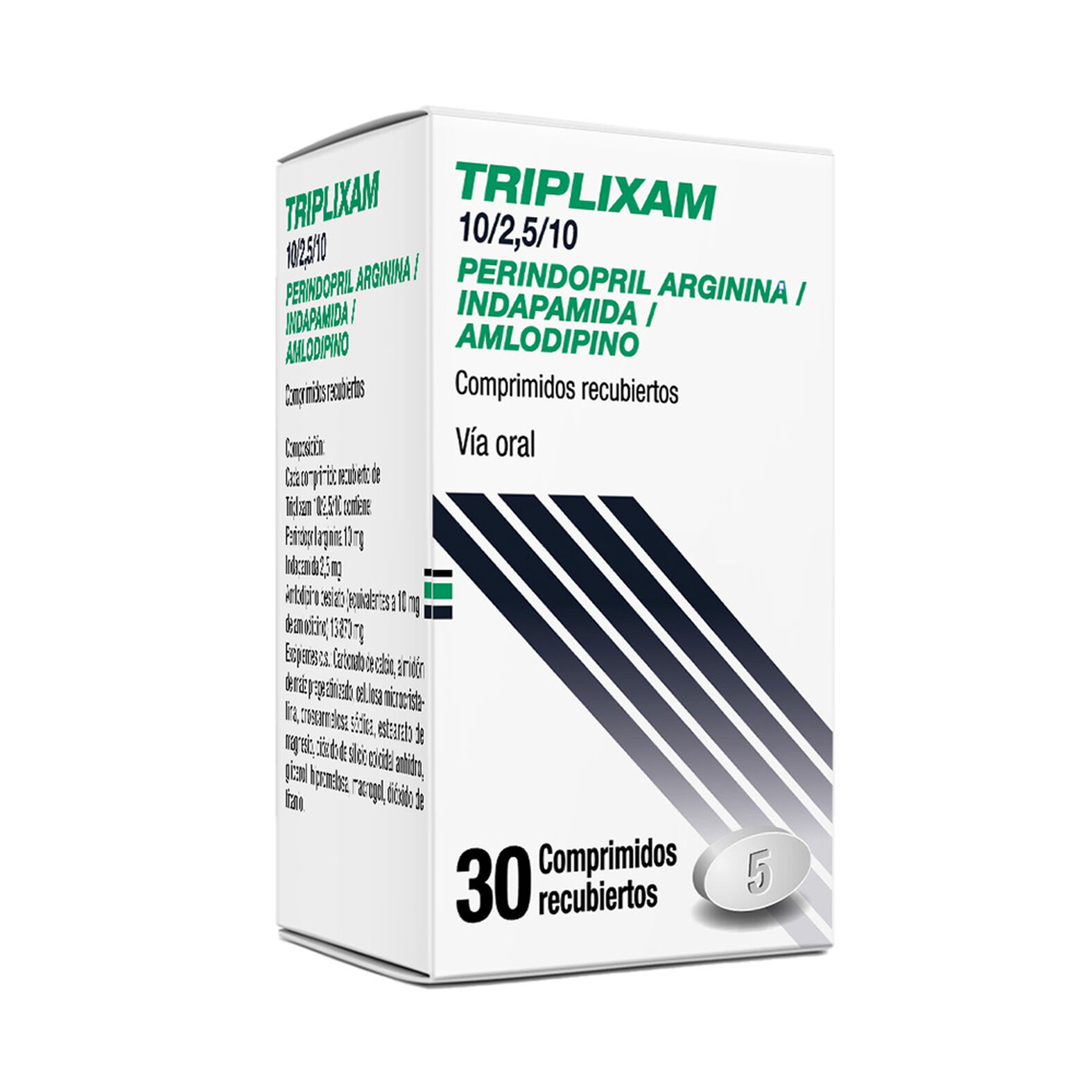 TRIPLIXAM 10/2,5/10 comprimidos recubiertos x30 | Vía oral