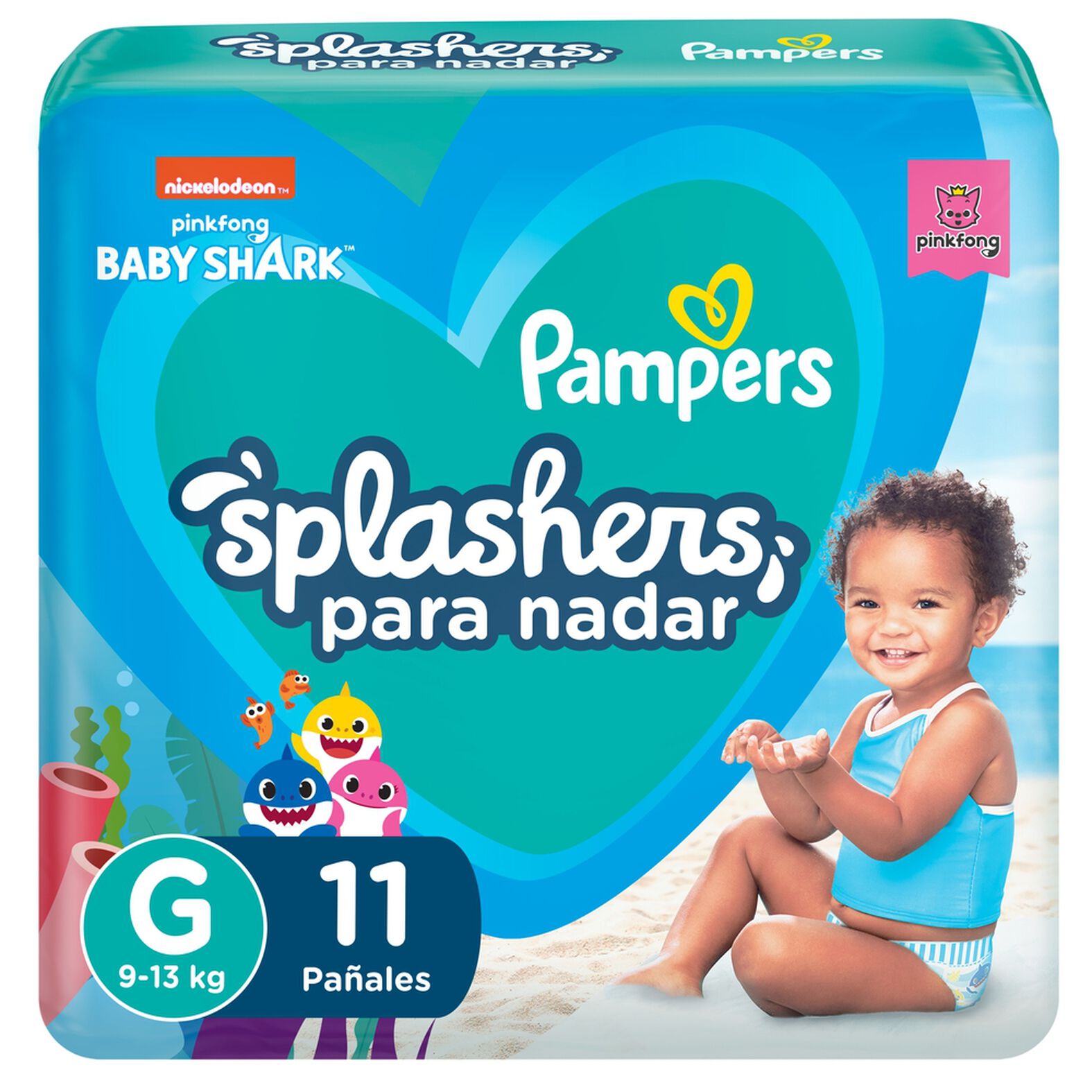 Pañales Pampers Splashers M/G 11 Un