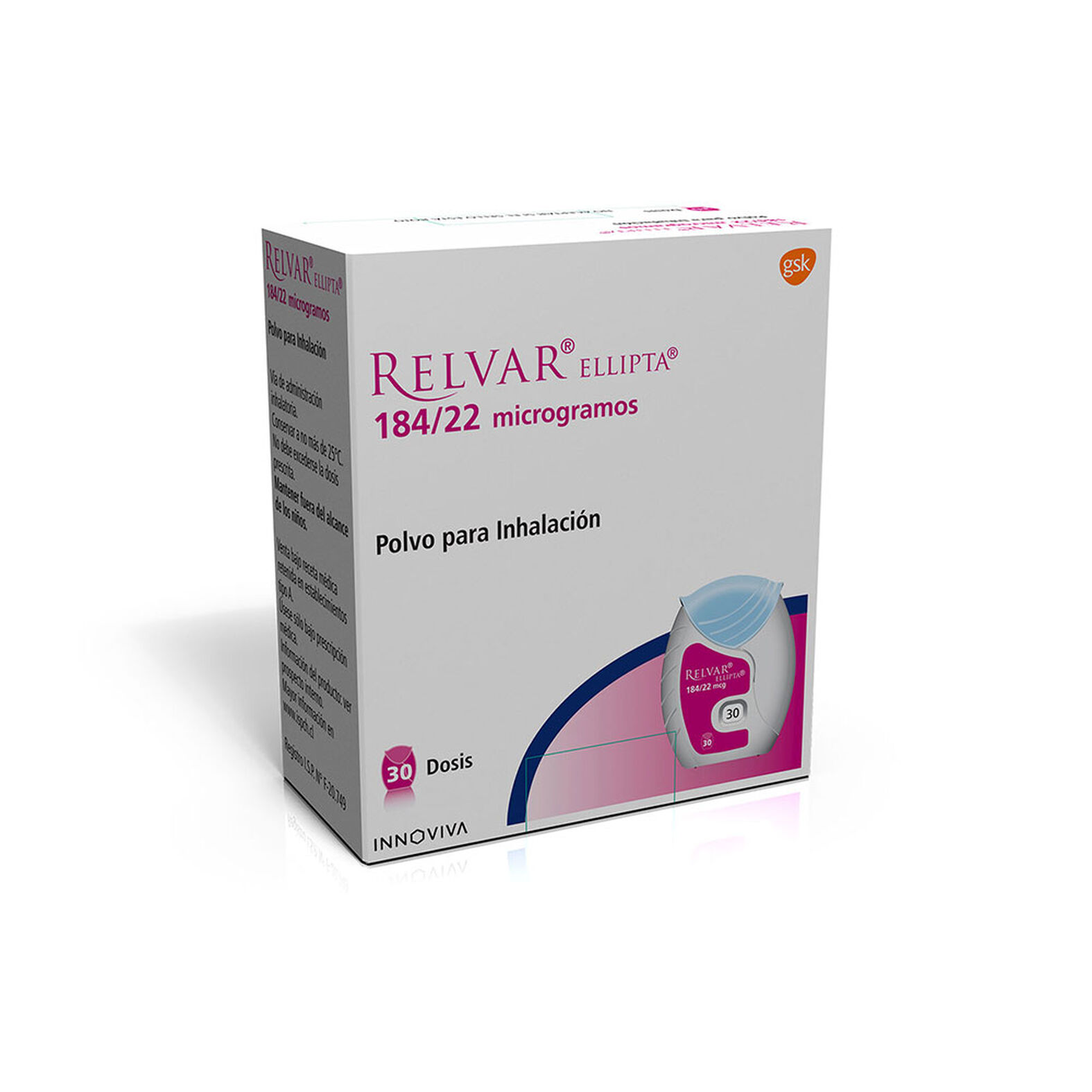 Relvar Ellipta 184 mcg/22 mcg/Dosis 30 Dosis Polvo para Inhalación ...