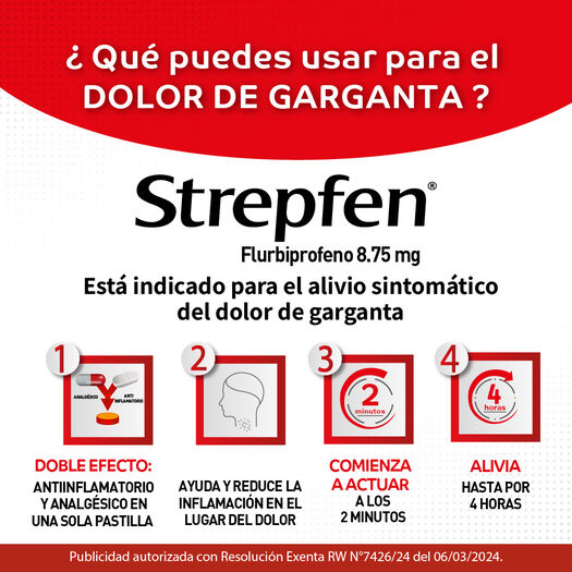 Strepfen Miel y Limón x8 Pastillas de Disolución Bucal Flurbiprofeno 8 ...