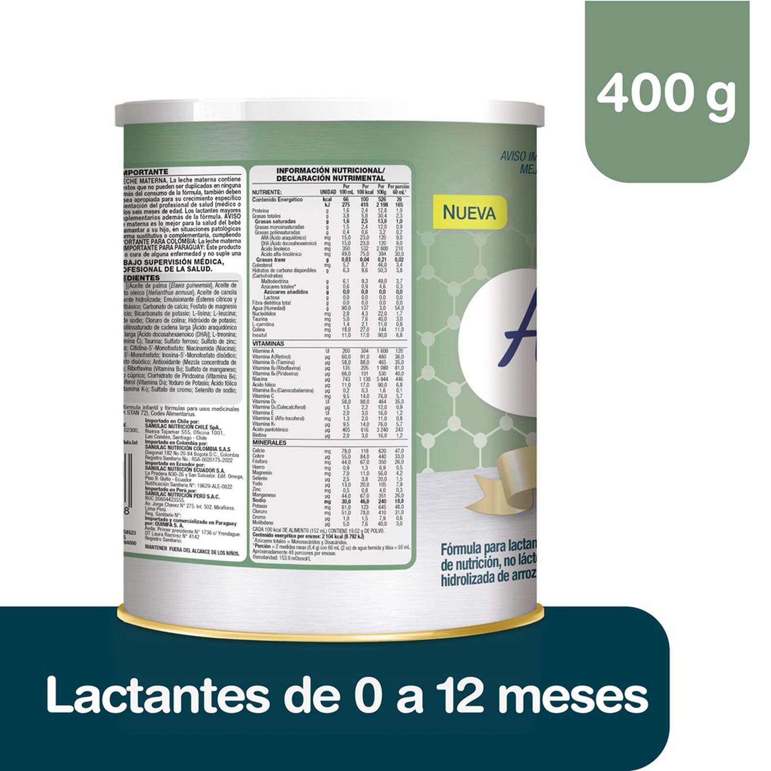 Fórmula Infantil Alula Arroz 400 g | Farmacias Ahumada