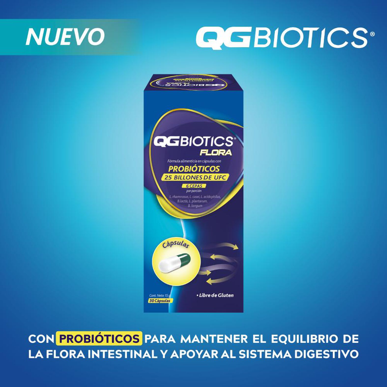 QGBiotics Flora x 30 cápsulas | Farmacias Ahumada
