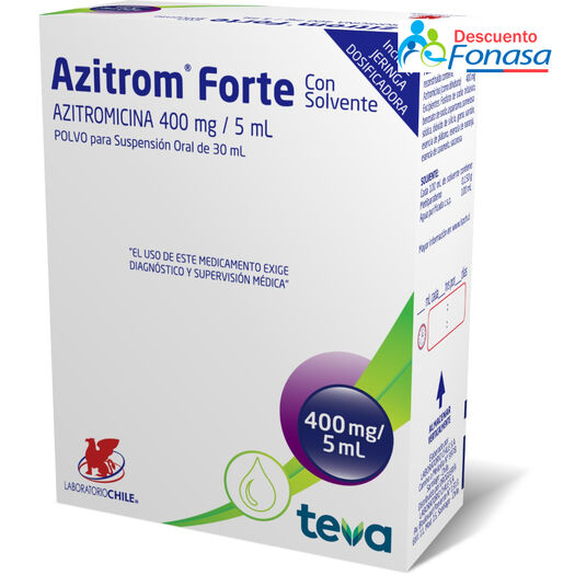 Azitrom Forte 400 mg/5 mL x 30 mL Polvo Para Suspensión Oral Con Solvente | Farmacias Ahumada