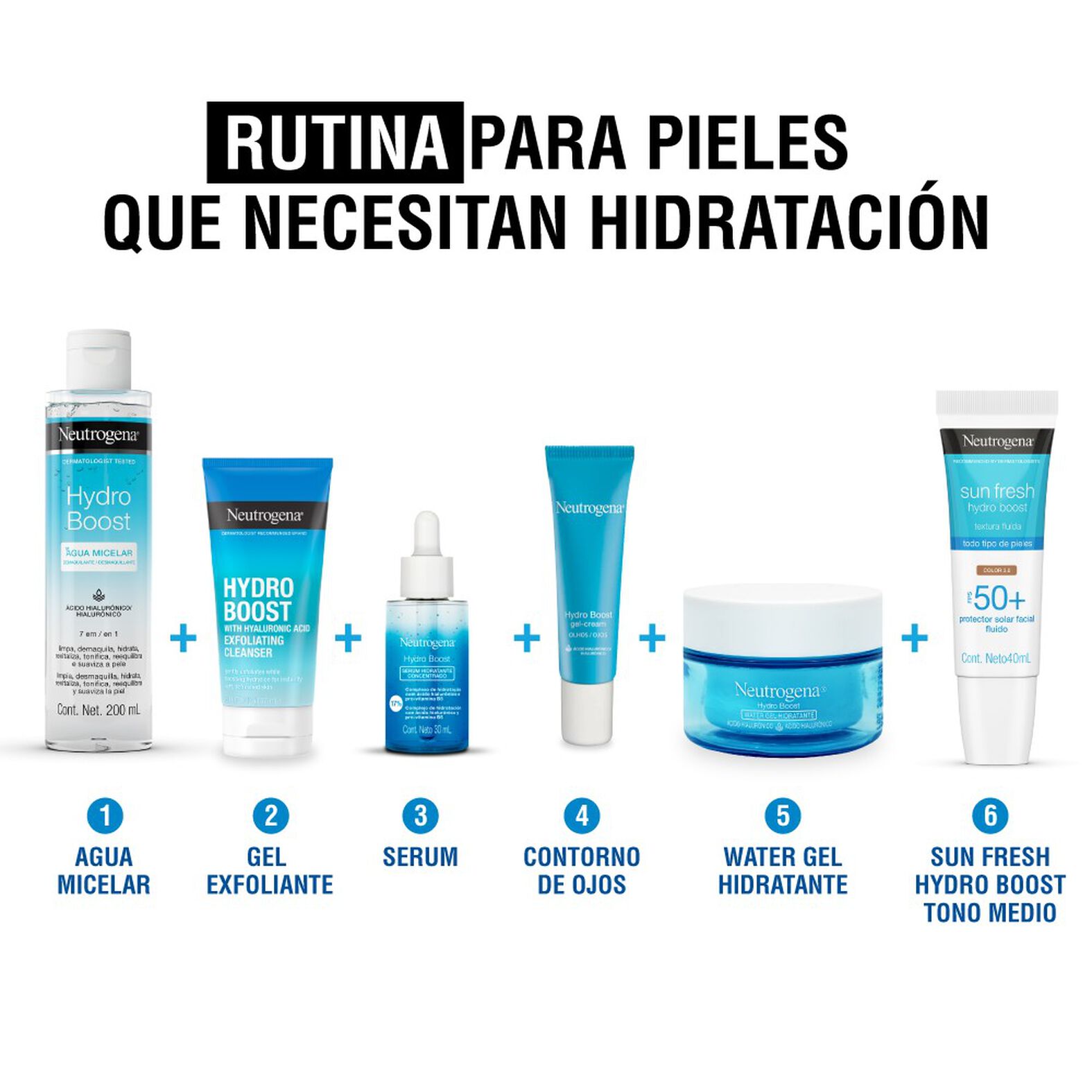 Protector Solar Neutrogena® Hydro Boost Tono Medio Fps50 40ml