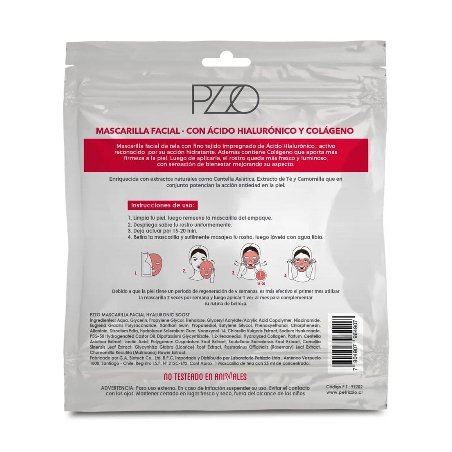 Mascarilla Facial en Tela Ácido Hialurónico & Colágeno | Farmacias Ahumada