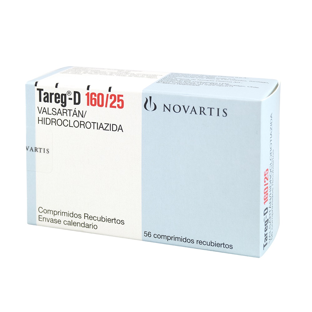 Tareg-D 160 mg/25 mg x 56 Comprimidos Recubiertos | Farmacias Ahumada