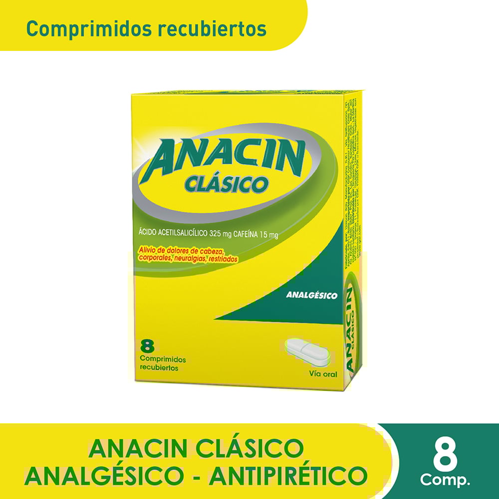 Anacin Clásico X 8 Comprimidos Recubiertos | Farmacias Ahumada