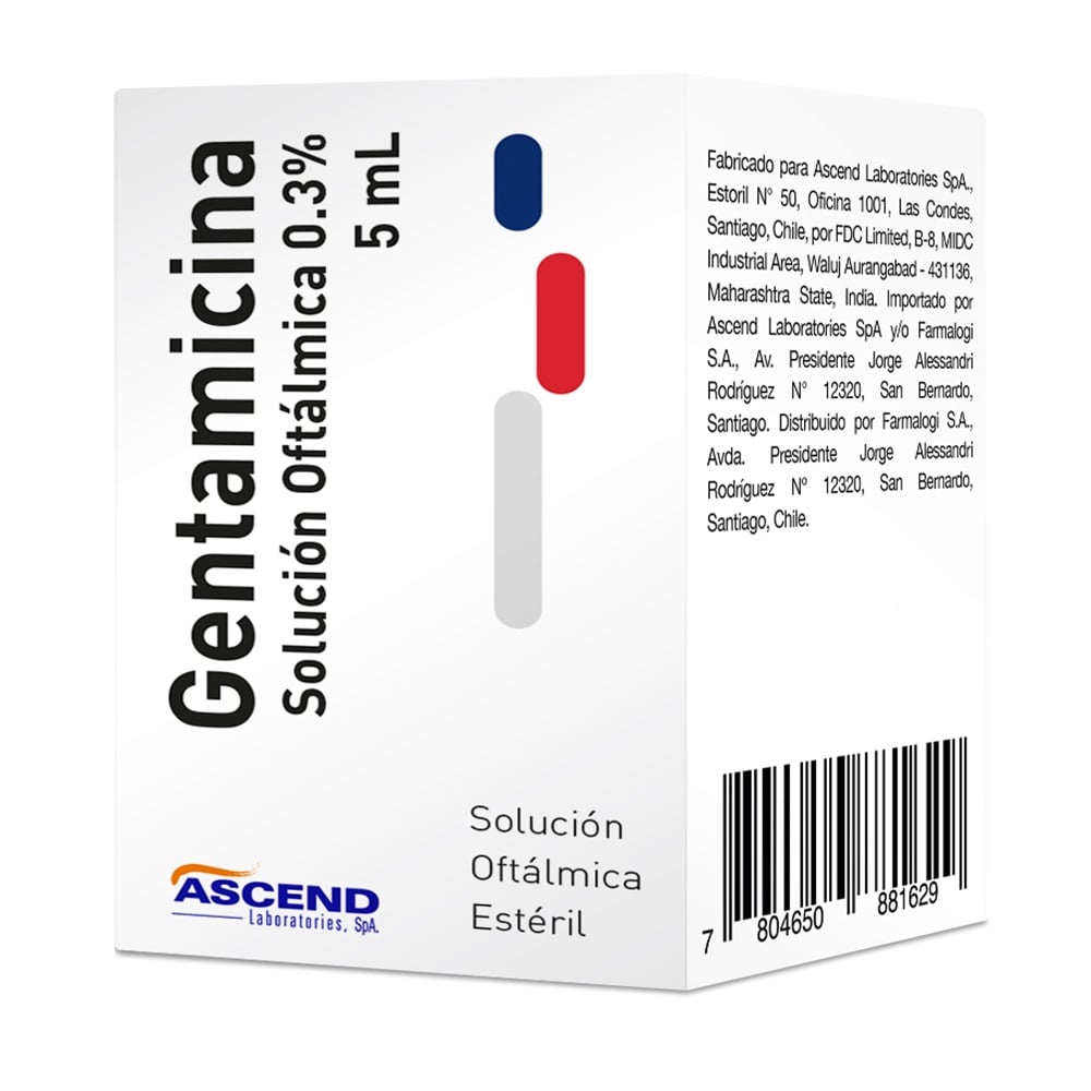 Gentamicina 0.3 % x 5 ml Solución Oftálmica ASCEND | Farmacias Ahumada