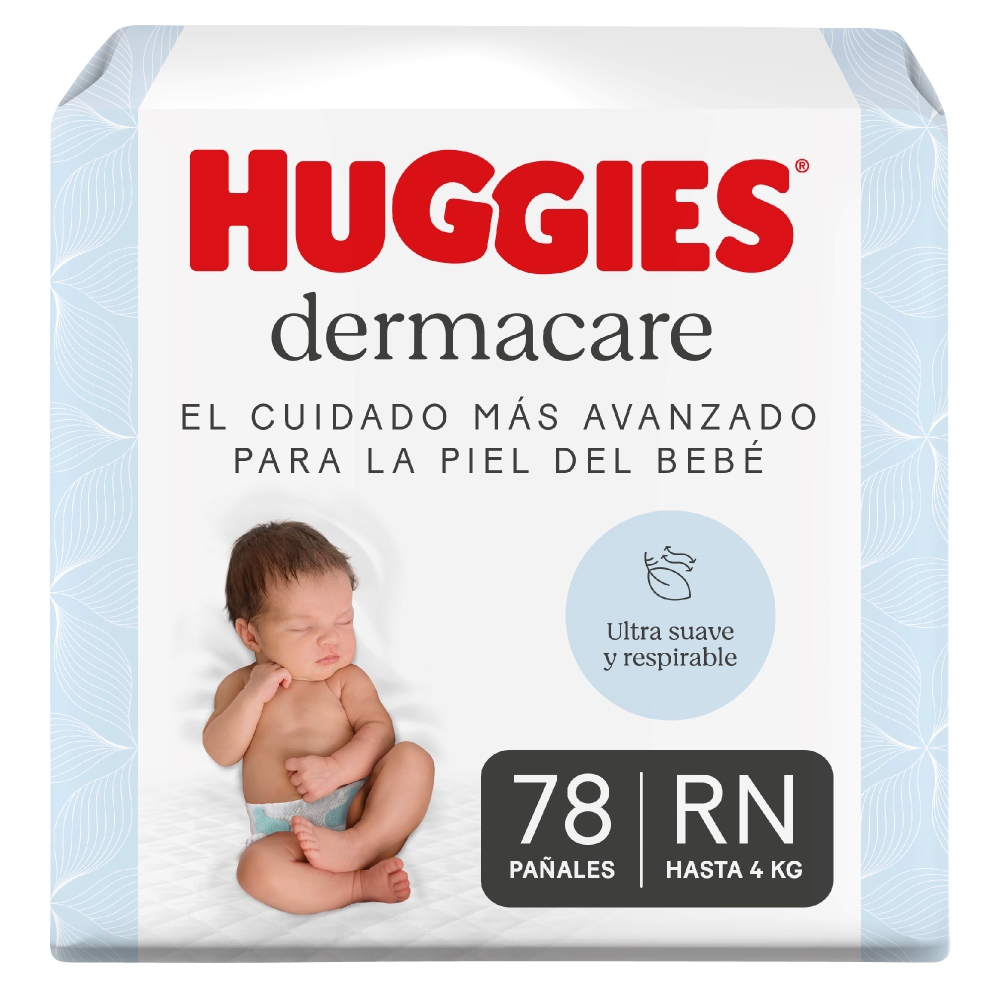 Pañales Huggies Dermacare Recien Nacido 78 un | Farmacias Ahumada