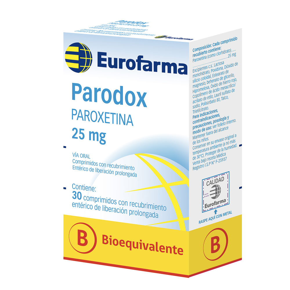 Parodox LP 25 mg 30 Comprimidos con Recubrimiento Entérico de ...
