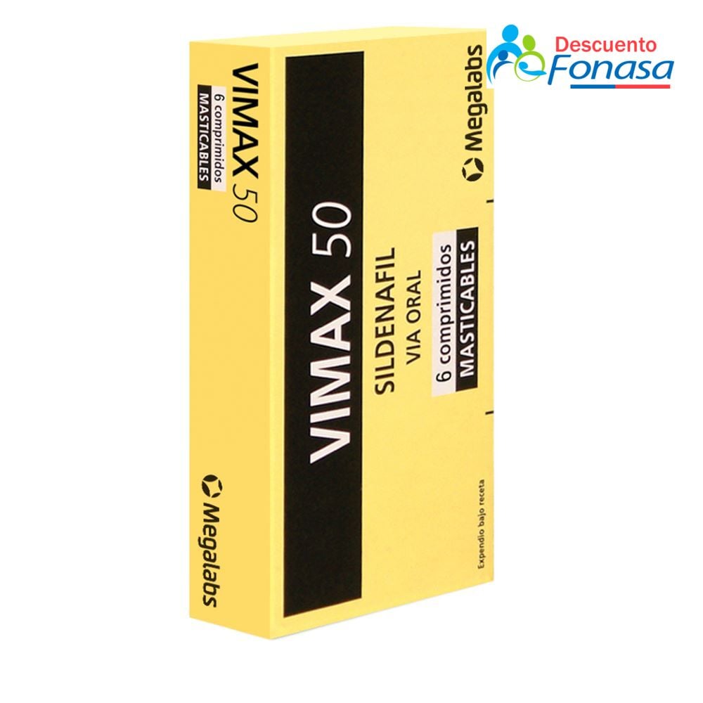 Vimax 50 mg x 6 Comprimidos Masticables | Farmacias Ahumada