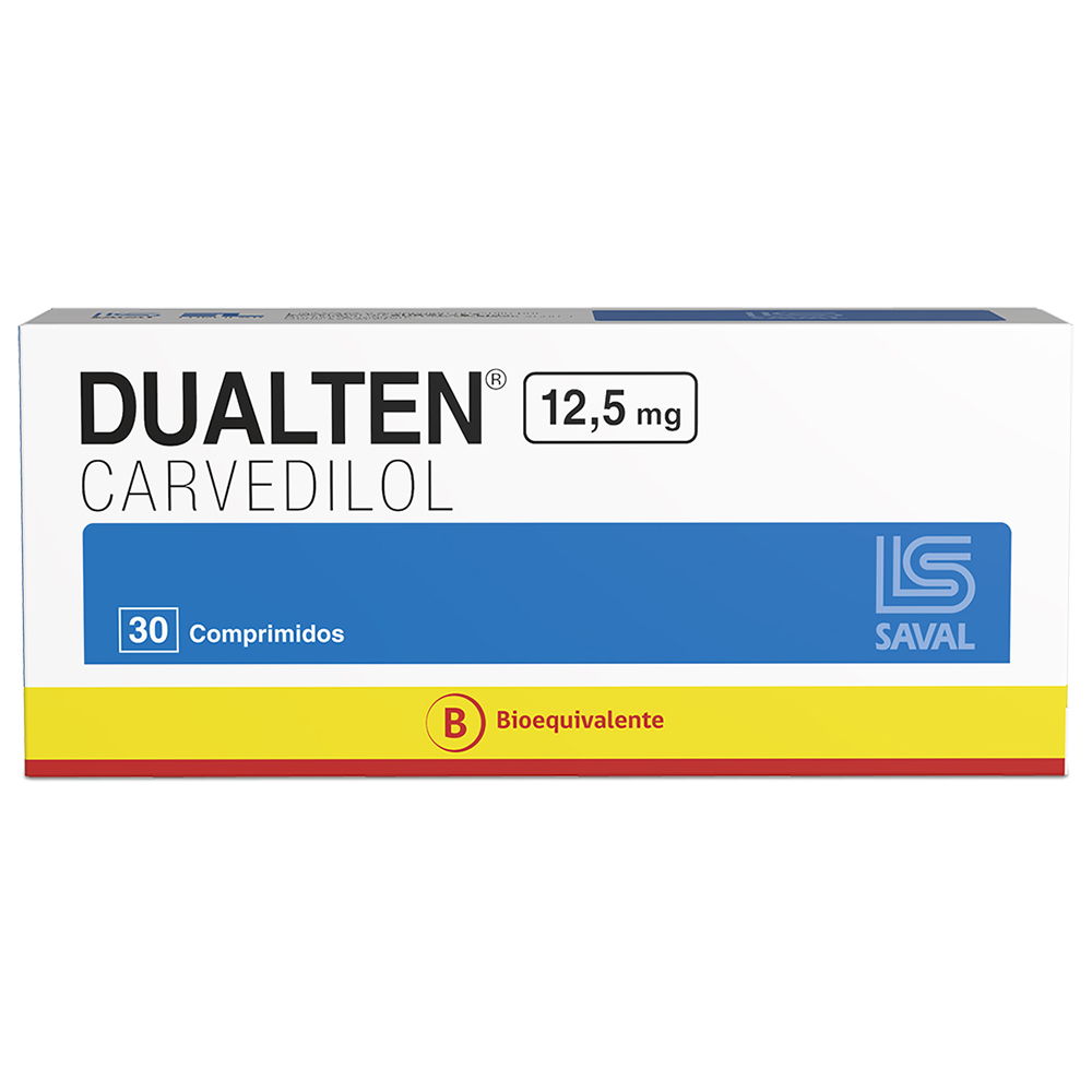 DUALTEN Carvedilol 12,5 mg 30 comprimidos | Farmacias Ahumada