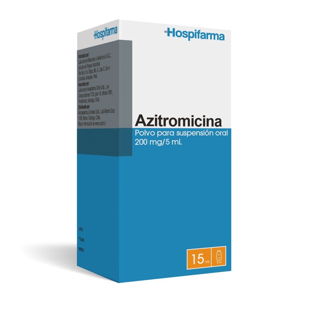 Azitromicina 200mg/5 ml x 15 ml Polvo para Suspensión Oral HOSPIFARMA ...