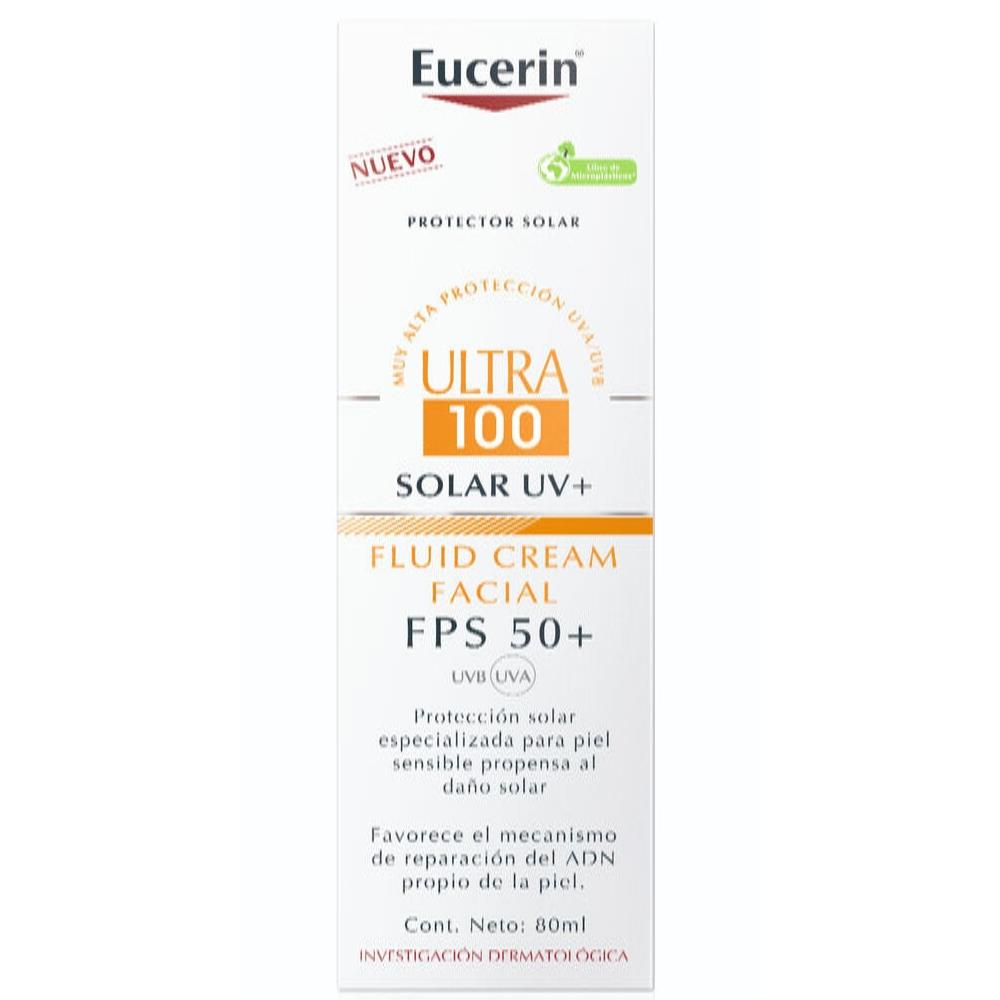 Protector Solar Eucerin Ultra 100 Facial FPS 50+ 80 Ml | Farmacias Ahumada