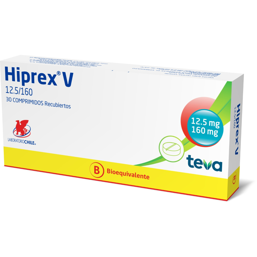 Hiprex V 12.5 mg/160 mg x 30 Comprimidos | Farmacias Ahumada