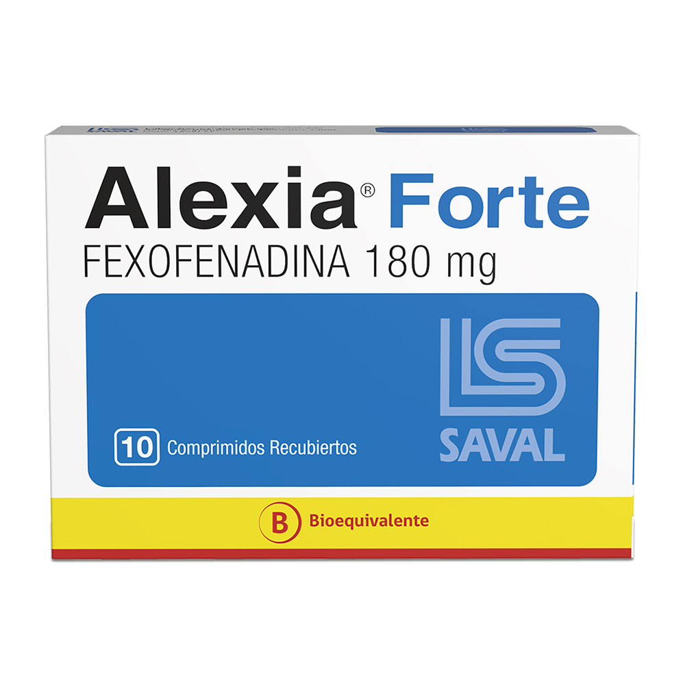 ALEXIA FORTE Fexofenadina clorhidrato 180 mg 10 comprimidos | Farmacias ...