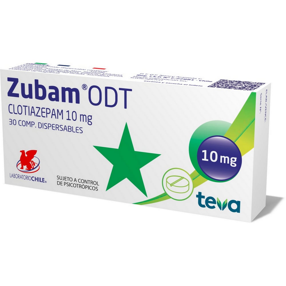 Zubam ODT 10 mg 30 Comprimidos Dispersables | Farmacias Ahumada