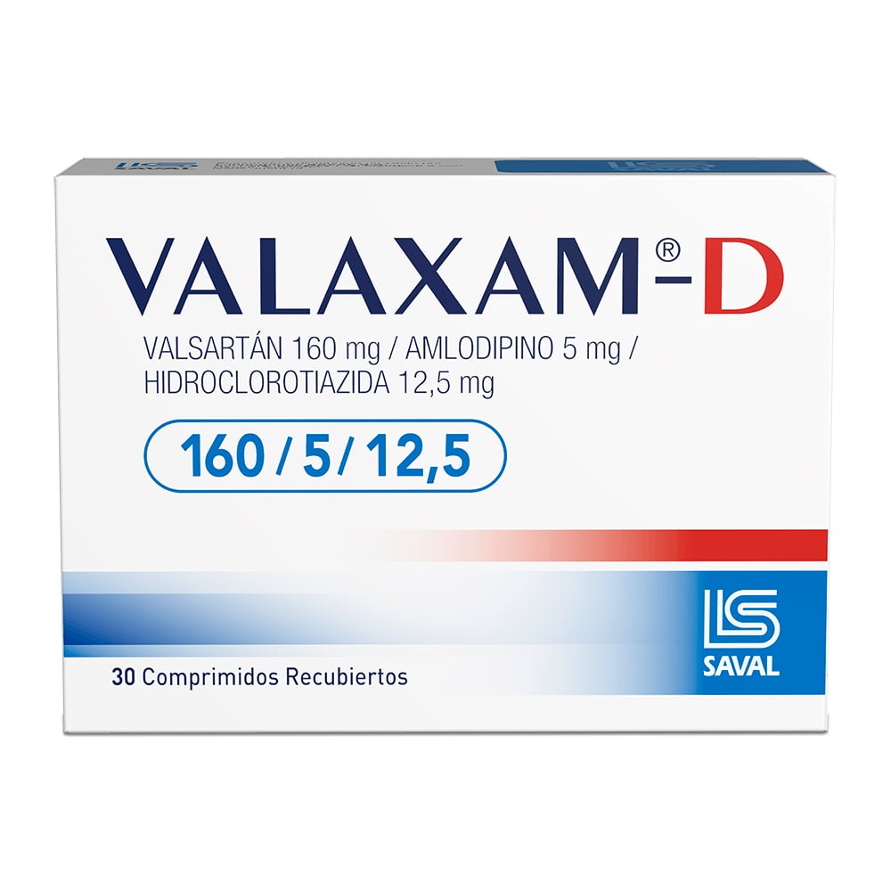 Valaxam-D 160 mg/5 mg/12.5 mg x 30 Comprimidos Recubiertos | Farmacias ...