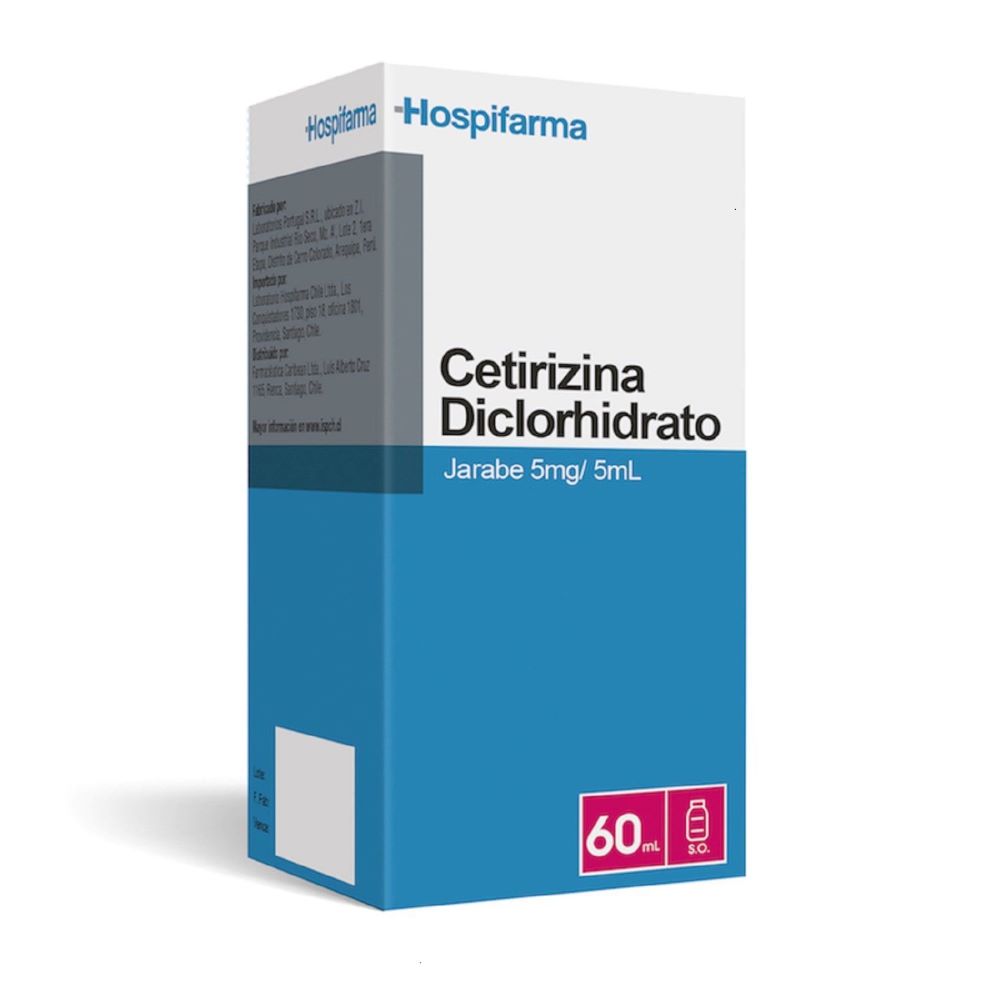 Cetirizina 5 mg/5 ml x 60 ml Jarabe HOSPIFARMA CHILE LTD | Farmacias ...
