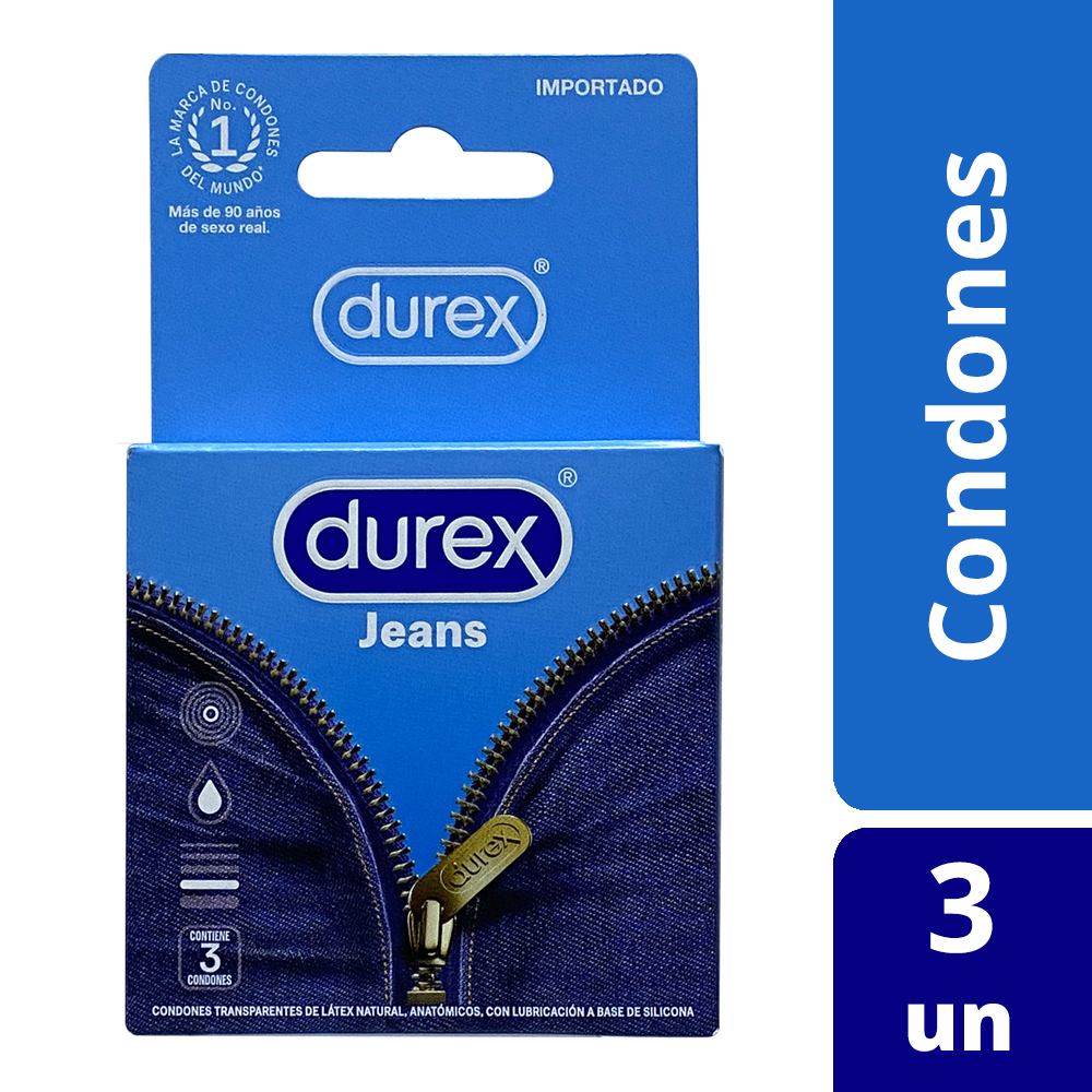 Durex Condones Jeans 3 unidades | Farmacias Ahumada