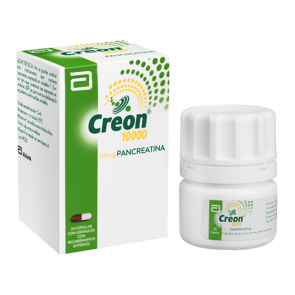 Creon 10000 UI x 20 Cápsulas con Gránulos de Recubrimiento Entérico ...