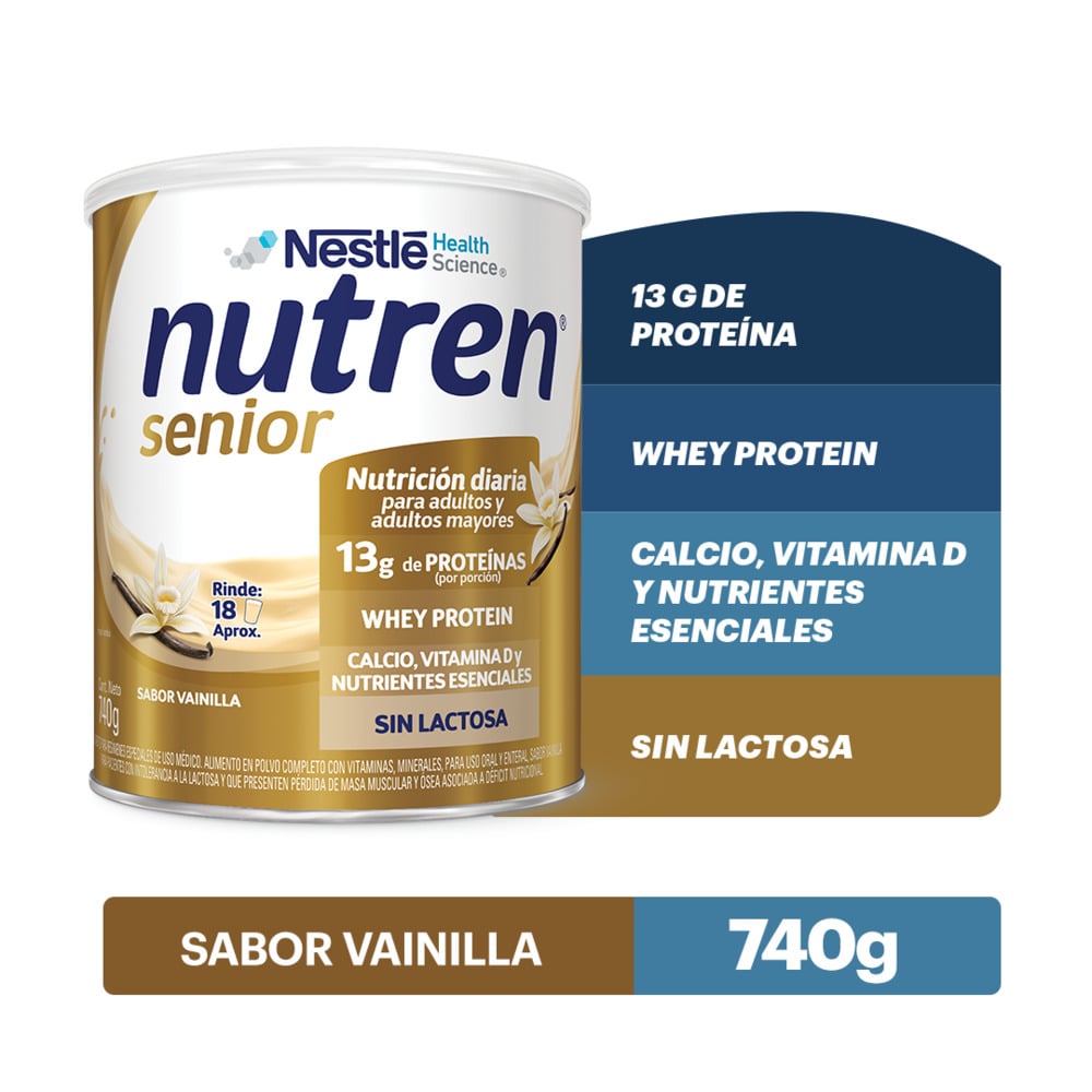 Proteína Nestle Nutren Vainilla Sin Lactosa 740 mL | Farmacias Ahumada