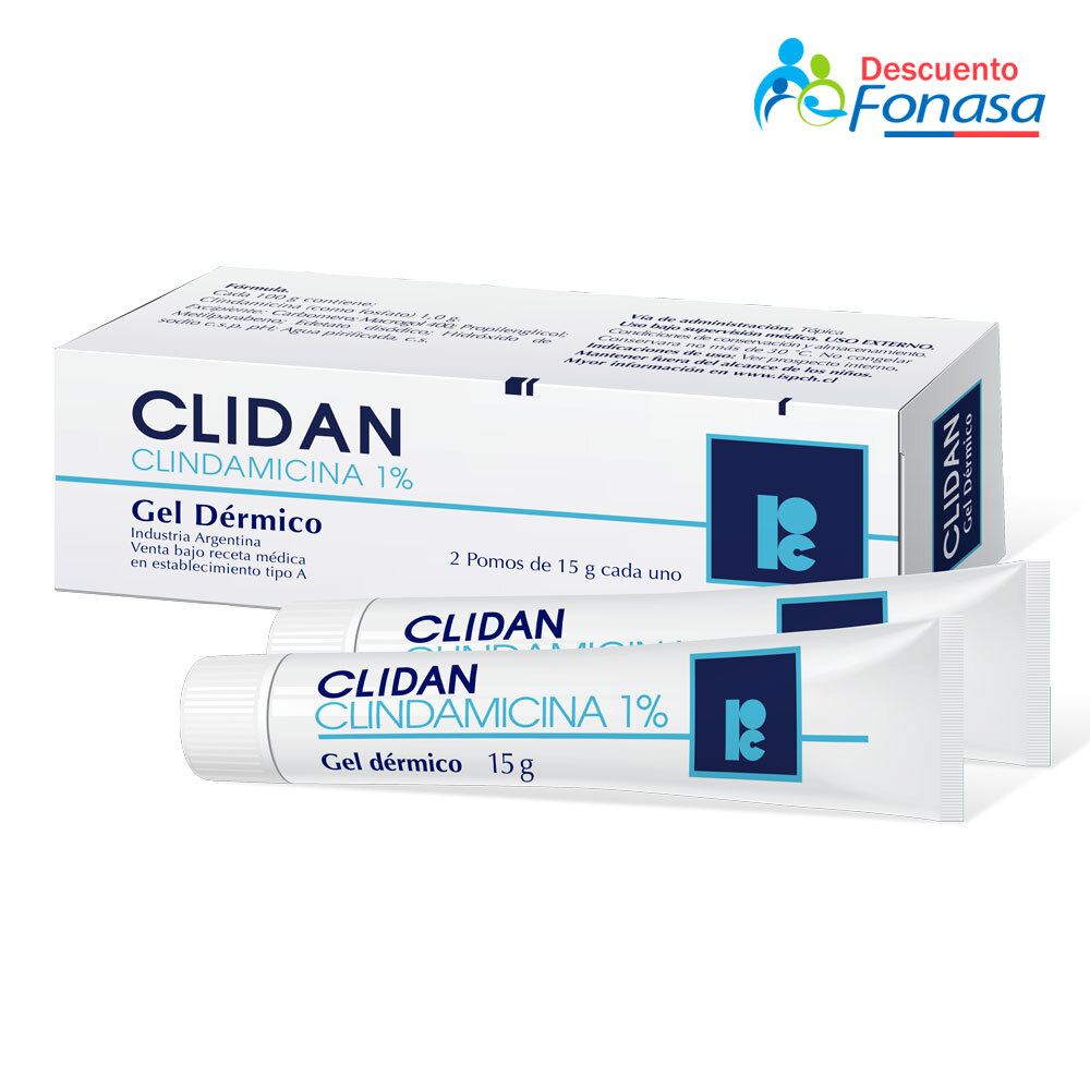 Clidan Gel Dermico 1% Dos Pomos 15gr. | Farmacias Ahumada