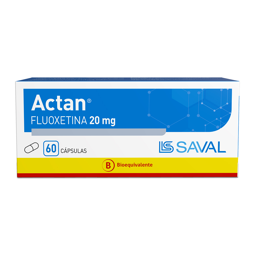 Actan Fluoxetina 20 mg 60 cápsulas | Farmacias Ahumada