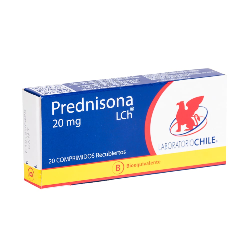 Prednisona 20 mg x 20 Comprimidos Recubiertos CHILE | Farmacias Ahumada