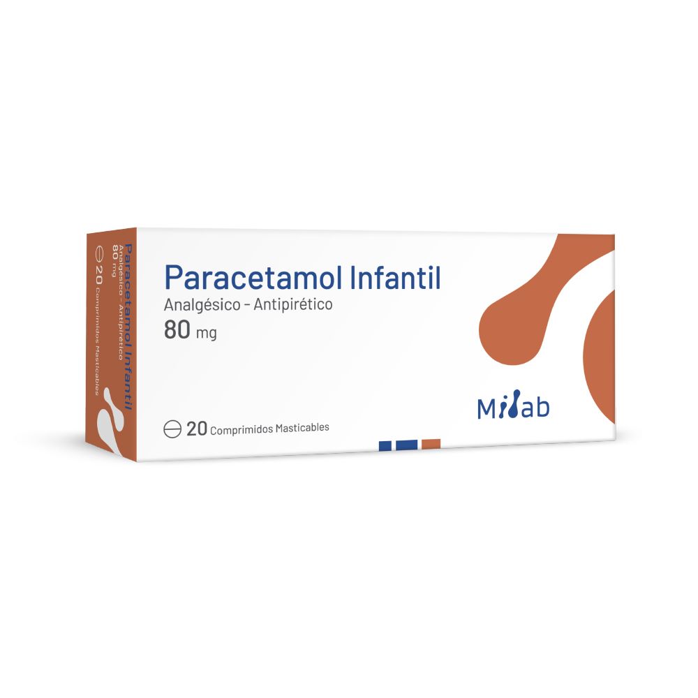 Paracetamol Miilab 80 mg masticables