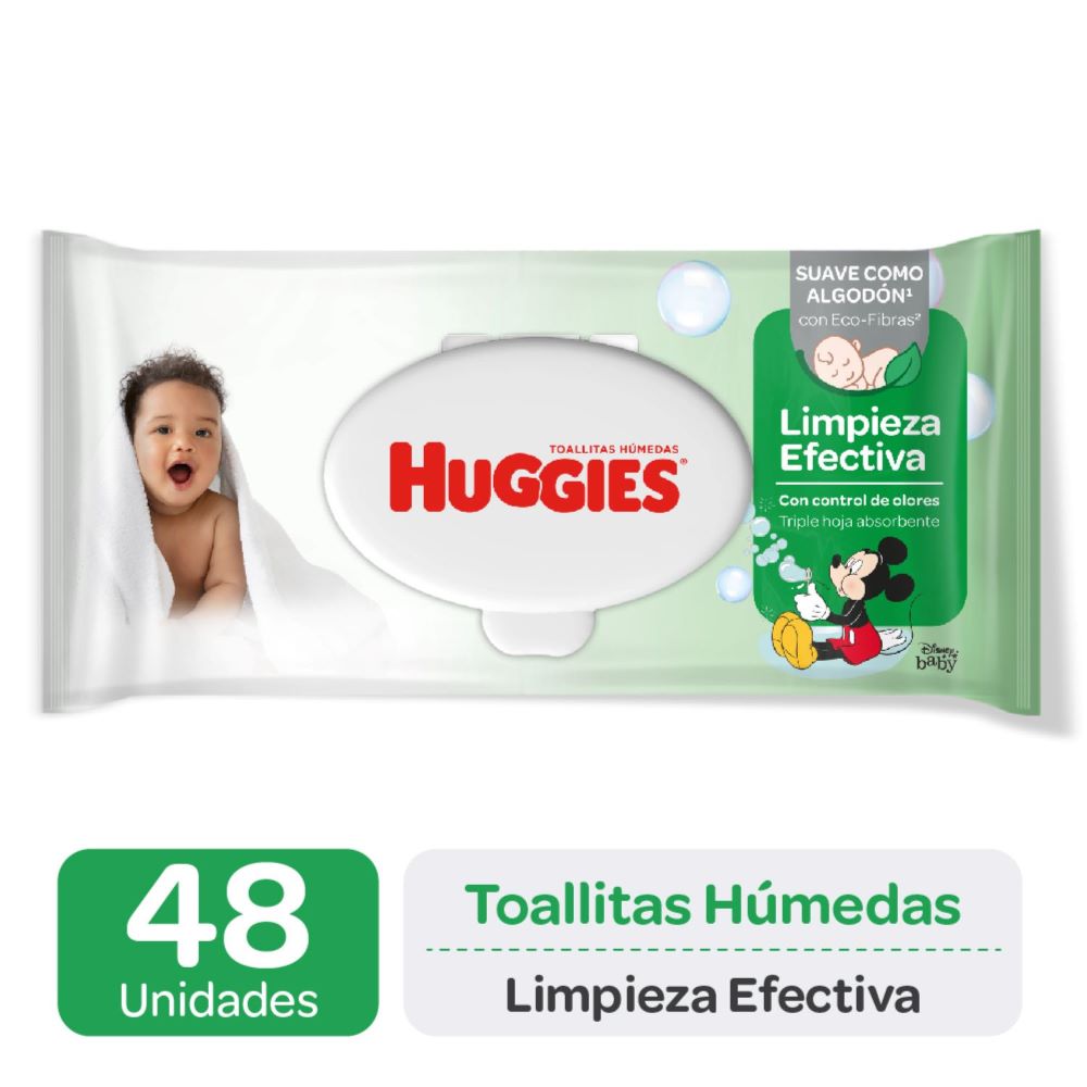 Toallitas Húmedas Huggies Limpieza Efectiva x48 | Farmacias Ahumada