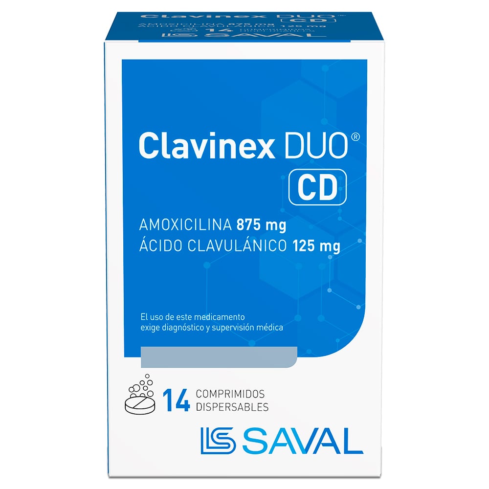 Clavinex Duo CD 875 mg/125 mg x 14 Comprimidos Dispersables | Farmacias ...