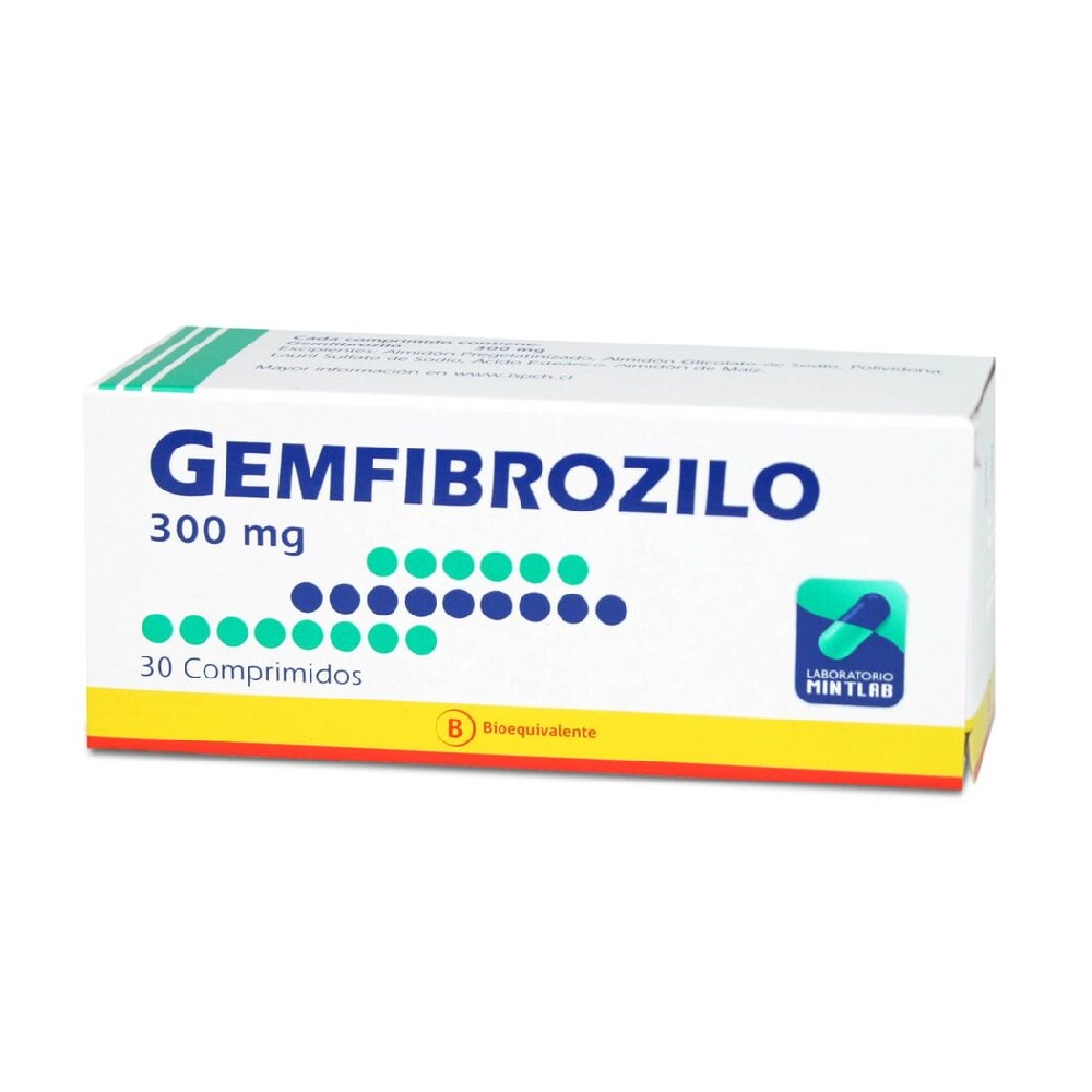 Gemfibrozilo 300 mg x 30 Comprimidos Recubiertos MINTLAB CO SA | Farmacias Ahumada