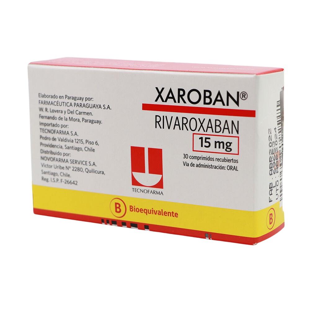 Xaroban 15 mg x 30 Comprimidos Recubiertos | Farmacias Ahumada