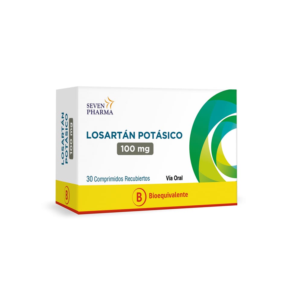 Losartan 100 mg x 30 Comprimidos Recubiertos SEVEN PHARMA CHILE SPA ...