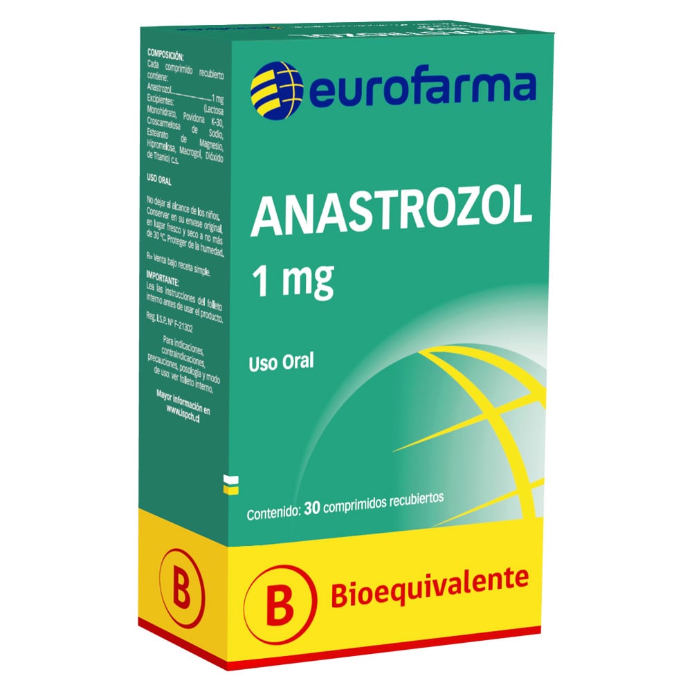 Anastrozol 1 mg x 30 Comprimidos Recubiertos | Farmacias Ahumada