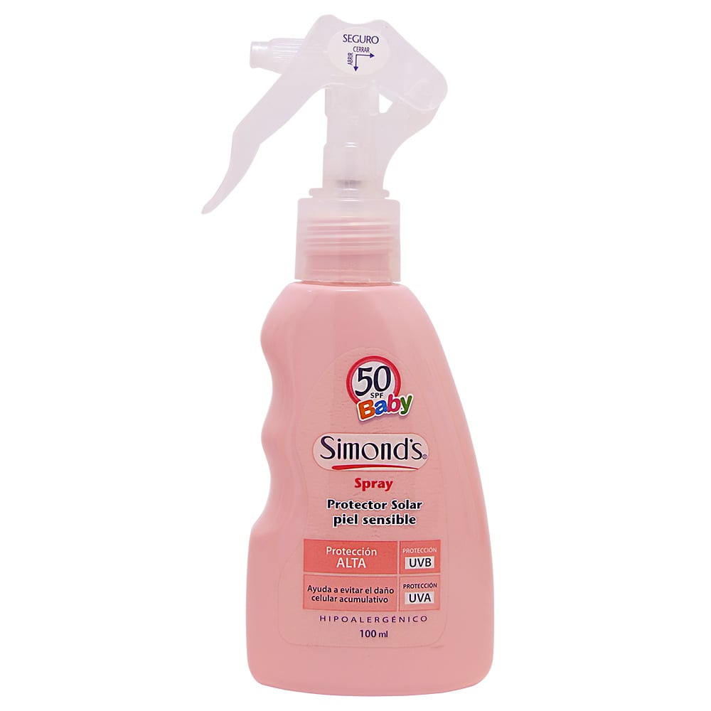Protector Solar Simonds Baby Spray Gatillo Piel Sensible FPS 50 100 mL ...