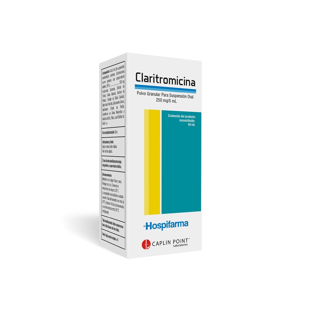 Claritromicina 250 mg / 5 mL Solución Oral 60 mL | Farmacias Ahumada