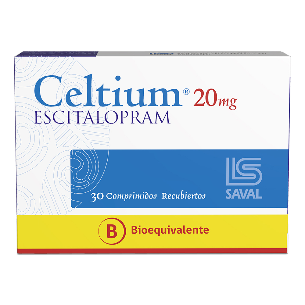 CELTIUM Escitalopram 20 mg 30 comprimidos | Farmacias Ahumada